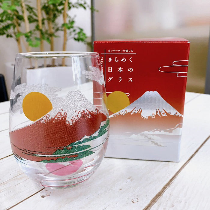 赤富士玻璃杯│Red Fujisan Water Glass – feltwithlove LIVING
